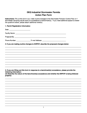 Fillable Online deq state or DEQ bIndustrialb Stormwater Permits Action Plan bFormb 1200-Z 1200 ...