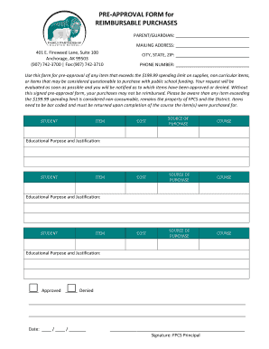 Fillable Online PRE-APPROVAL FORM.docx Fax Email Print - pdfFiller