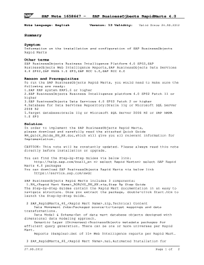 Fillable Online SAP Note 1658647 Note Language English Fax Email Print - pdfFiller