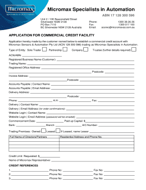 Fillable Online MSA Credit Application FormV31 Fax Email Print - pdfFiller