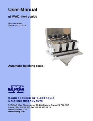 Fillable Online User Manual of WAD scales - RADWAG Wagi Elektroniczne ...