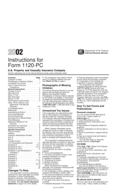 Fillable Online irs Instruction 1120 PC (Rev. 2002 ). Instructions for ...