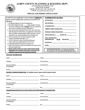 Fillable Online Special Use Permit - Sarpy County Nebraska Fax Email ...