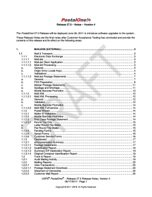 Fillable Online ribbs usps PostalOne! Release Notes - 24.0.0 Version 1 ...