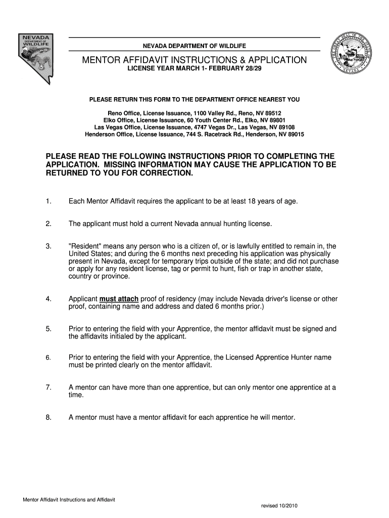 Fillable Online Mentor Affidavit Instructions & Application Fax Email Print - pdfFiller