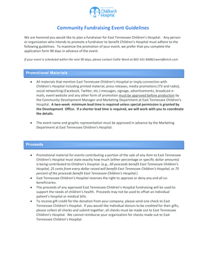 Fillable Online Community Fundraising Event Guidelines - East Tennessee ...