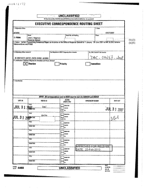 Fillable Online EXECUTIVE CORRESPONDENCE ROUTING SHEET J U 3 1 ... Fax ...