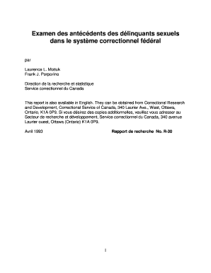 Remplissable En Ligne Examen des antcdents des dlinquants sexuels dans ...