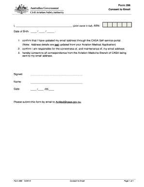 Fillable Online casa gov Form 266 - Consent to email Fax Email Print ...