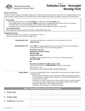 Fillable Online dva gov D1310 Palliative Care - Overnight Nursing Form ...