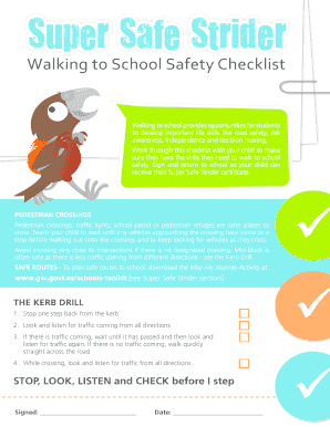 Fillable Online Walking to School Safety Checklist Fax Email Print ...