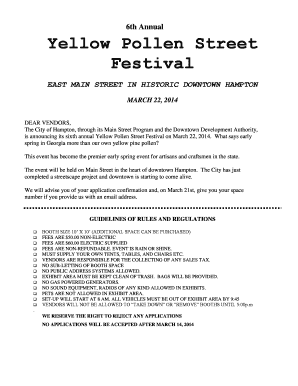 Fillable Online cityofhampton-ga Yellow Pollen Application - City of ...