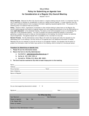 Fillable Online Agenda Request Form CC Fax Email Print - pdfFiller