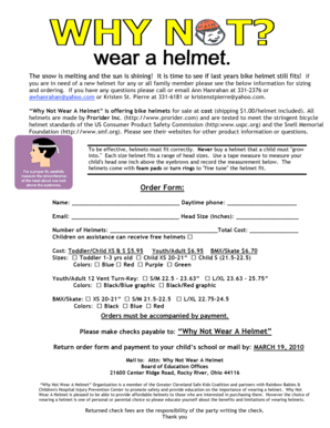 Fillable Online Helmet order form 3.10.10 general - Rocky River City ...