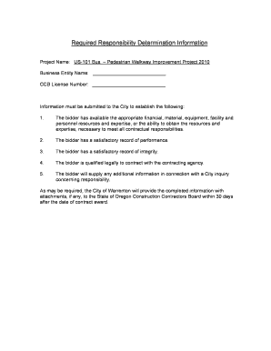 Fillable Online 7-Responsibility Determination Form.doc Fax Email Print ...