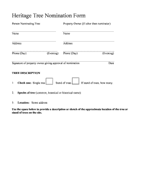 Fillable Online Heritage Tree Nomination Form - City of Tualatin Fax ...