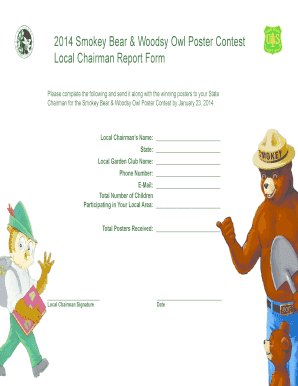 Fillable Online fs usda 2014 Local Chairman Winning Posters Report Form ...