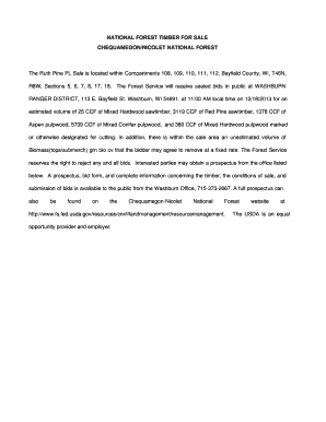 Fillable Online fs usda Ruth Pine PL Sale - USDA Forest Service - US Department of ... - fs usda ...