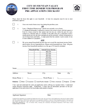 Fillable Online fountainvalley City of fountain valley firsttime ...