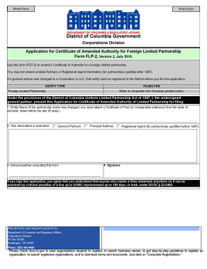 Fillable Online dcra dc Application for Certificate of Amended ...