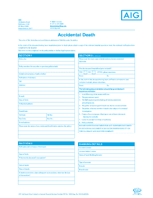 Fillable Online AIG Accidental Death Claim Form Fax Email Print - pdfFiller