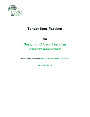 Fillable Online infoeuropa eurocid Tender Specifications for Design and ...