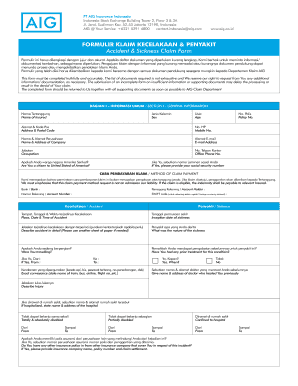 Fillable Online aigdirect co Formulir klaim - AIG Direct Indonesia ...