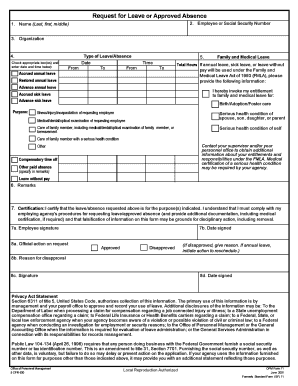 Fillable Online Request for Leave or Approved Absence Form Fax Email ...