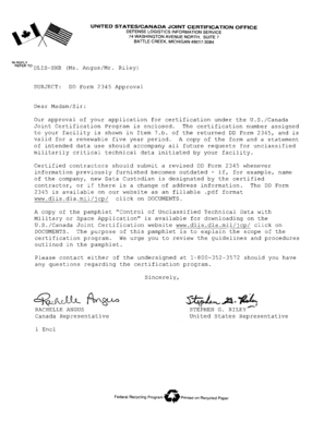 Fillable Online DD Form 2345 Approval - Techprint Inc Fax Email Print ...