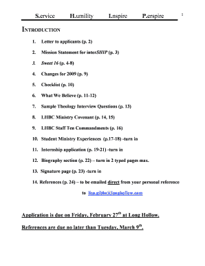 Fillable Online B2009 applicationb - Long Hollow Baptist Church Fax ...