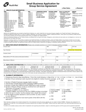 Fillable Online Small Business Application for Group Service ... - Paul ...