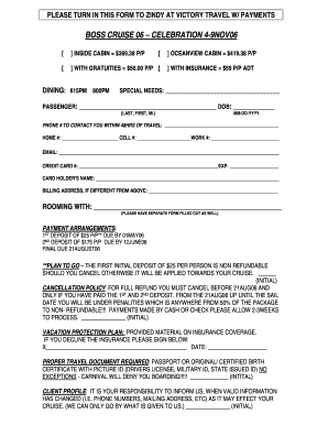 Fillable Online CRUISE RESERVATION FORM - Fort Jackson MWR Fax Email ...