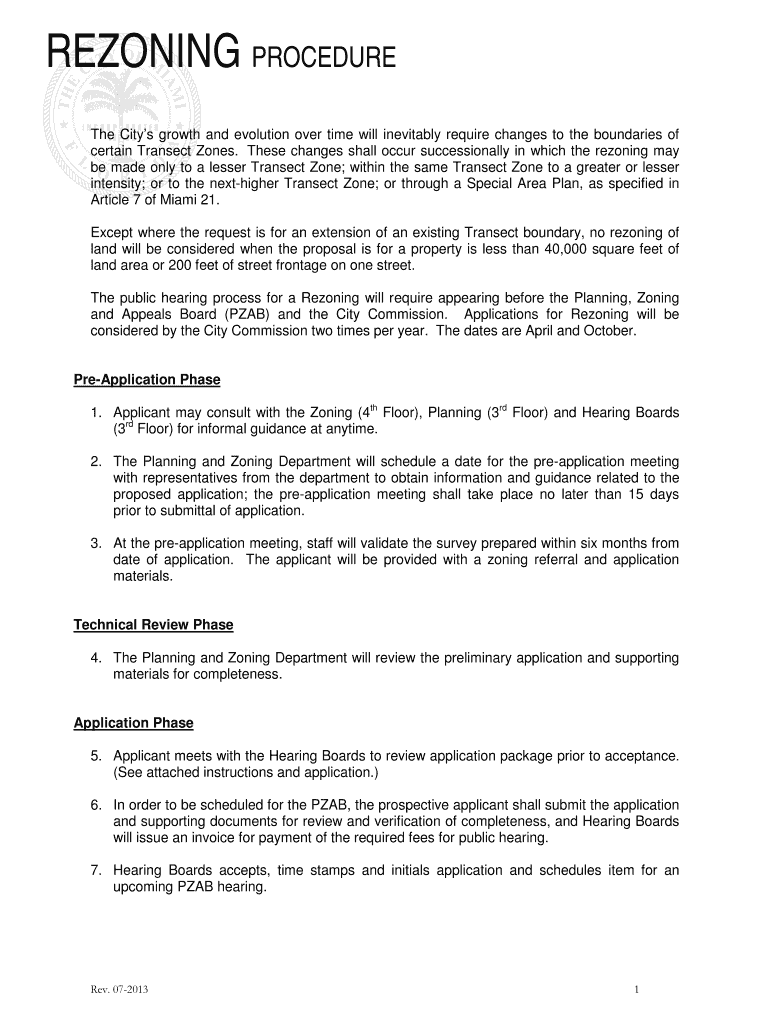 Fillable Online REZONING PROCEDURE Fax Email Print - pdfFiller