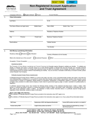 Fillable Online Non-Registered Account Application Fax Email Print ...