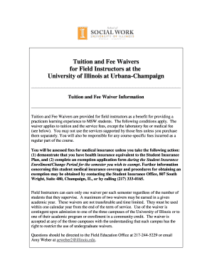 Fillable Online Tuition and Fee Waivers Fax Email Print - pdfFiller