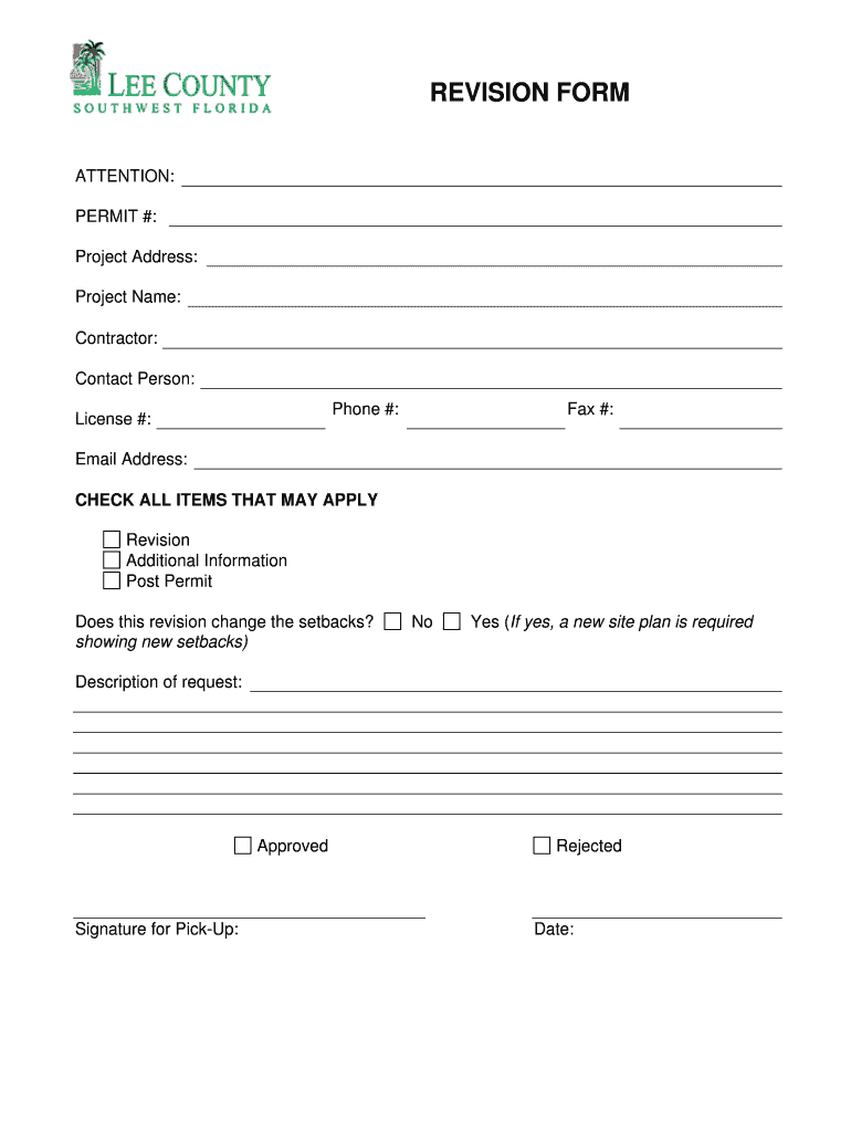 Fillable Online Revision Form Fax Email Print - pdfFiller