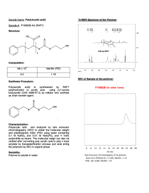 Fillable Online 1 Sample Name: Poly(Acrylic acid) H-NMR Spectrum of the ...