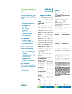 Fillable Online Online Banking Application Form - Standard Chartered ...