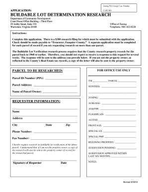 Fillable Online fauquiercounty Buildable Lot Determination Application ...