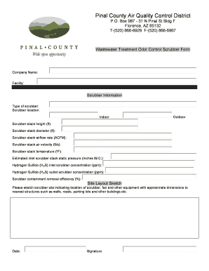 Fillable Online pinalcountyaz Wastewater Scrubber Form - Pinal County ...