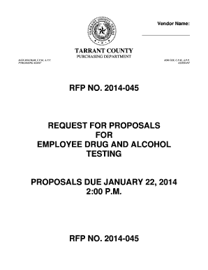 Fillable Online 2014-045 REQUEST FOR PROPOSALS FOR EMPLOYEE DRUG AND ...