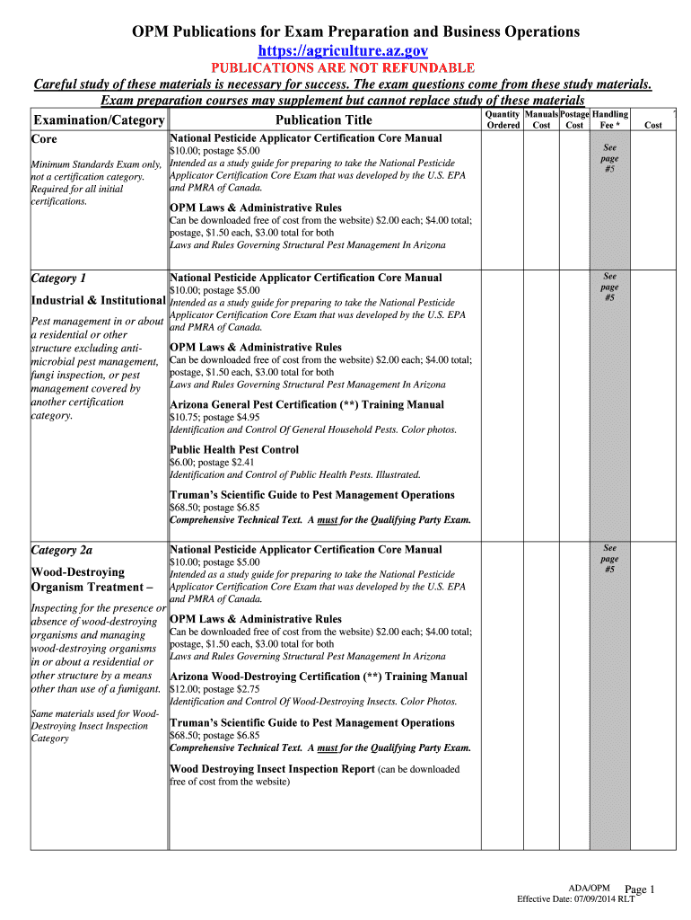 Fillable Online OPM Publications for Exam Preparation and Business ...