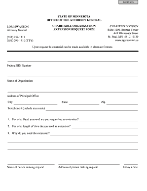 Fillable Online CHARITABLE ORGANIZATION ELECTRONIC EXTENSION FORM_v1 ...