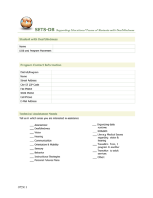 Fillable Online msb dese mo Student with Deafblindness - msb dese mo Fax Email Print - pdfFiller
