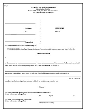 Fillable Online laborcommission utah STATE OF UTAH - LABOR COMMISSION ...