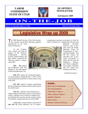 Fillable Online laborcommission utah On-the-Job 2nd Qtr.09 - Utah Labor ...