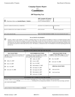 Fillable Online sbe virginia 2007 Reporting Forms - Virginia State ...