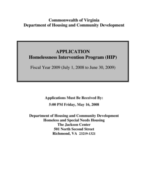 Fillable Online dhcd virginia BAPPLICATIONb Homelessness Intervention ...