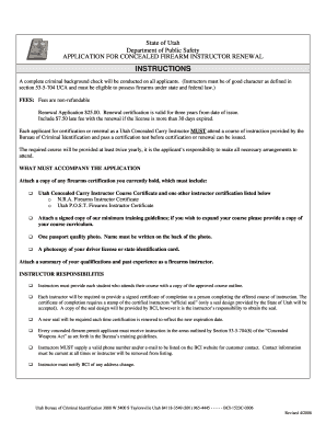 Fillable Online publicsafety utah State of Utah Department of Public ...