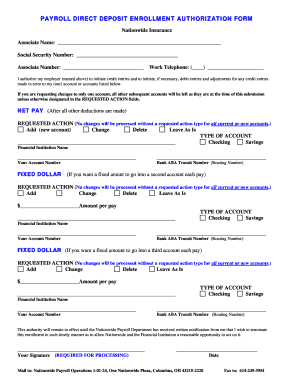Fillable Online Payroll direct deposit enrollment authorization form ...